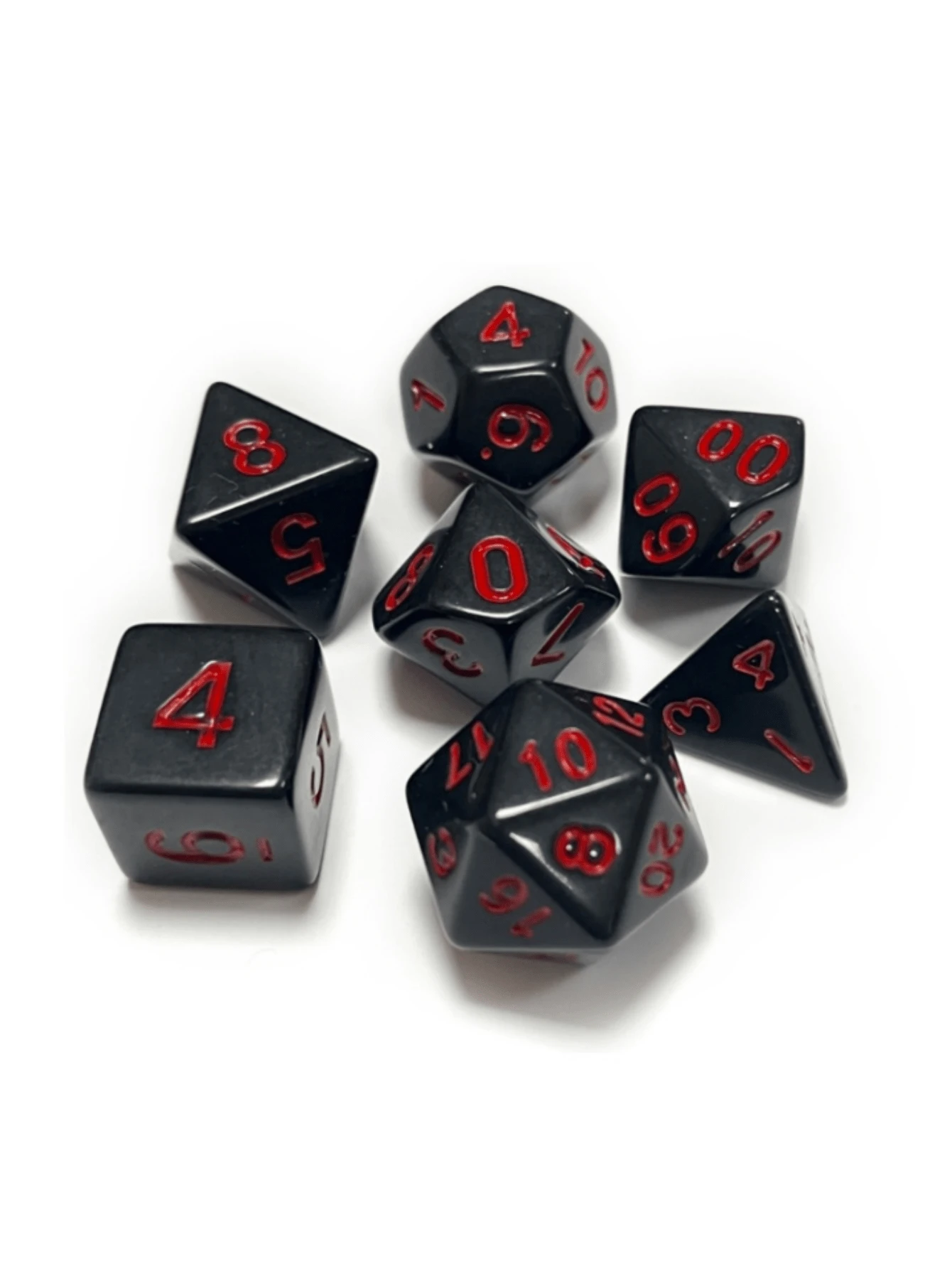 7pcs/Lot Black Red Dice Set Double-Colors Polyhedral Dice D4 D6 D8 D10 ...