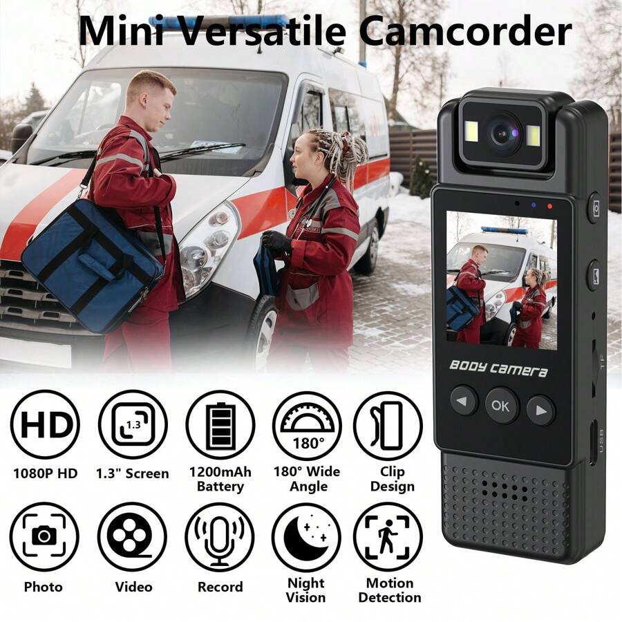 Compact Handheld Body Camera, High Definition Camcorder For Law ...