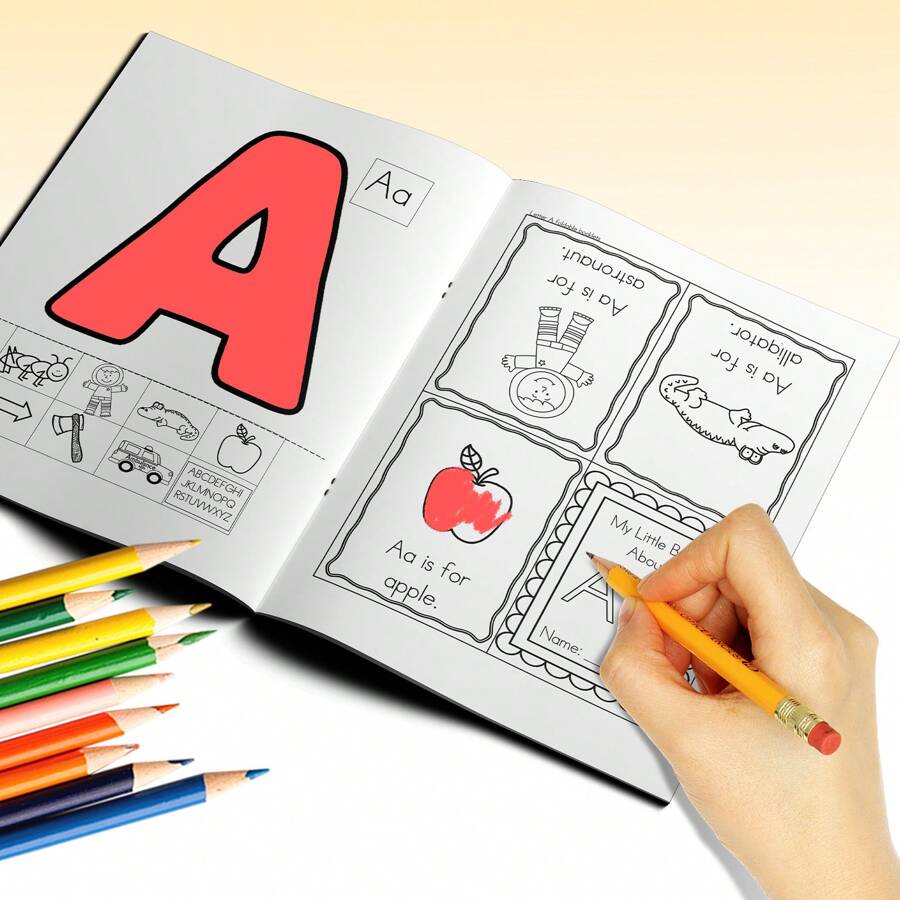 Color Your Learning: Alphabet Book With Colorable Pictures For Kids ...