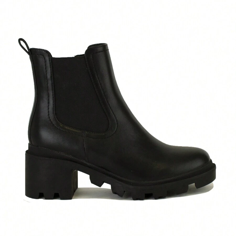 Comfortable Chelsea Boot With Lug Sole Round Toe Side Zipper | SHEIN USA