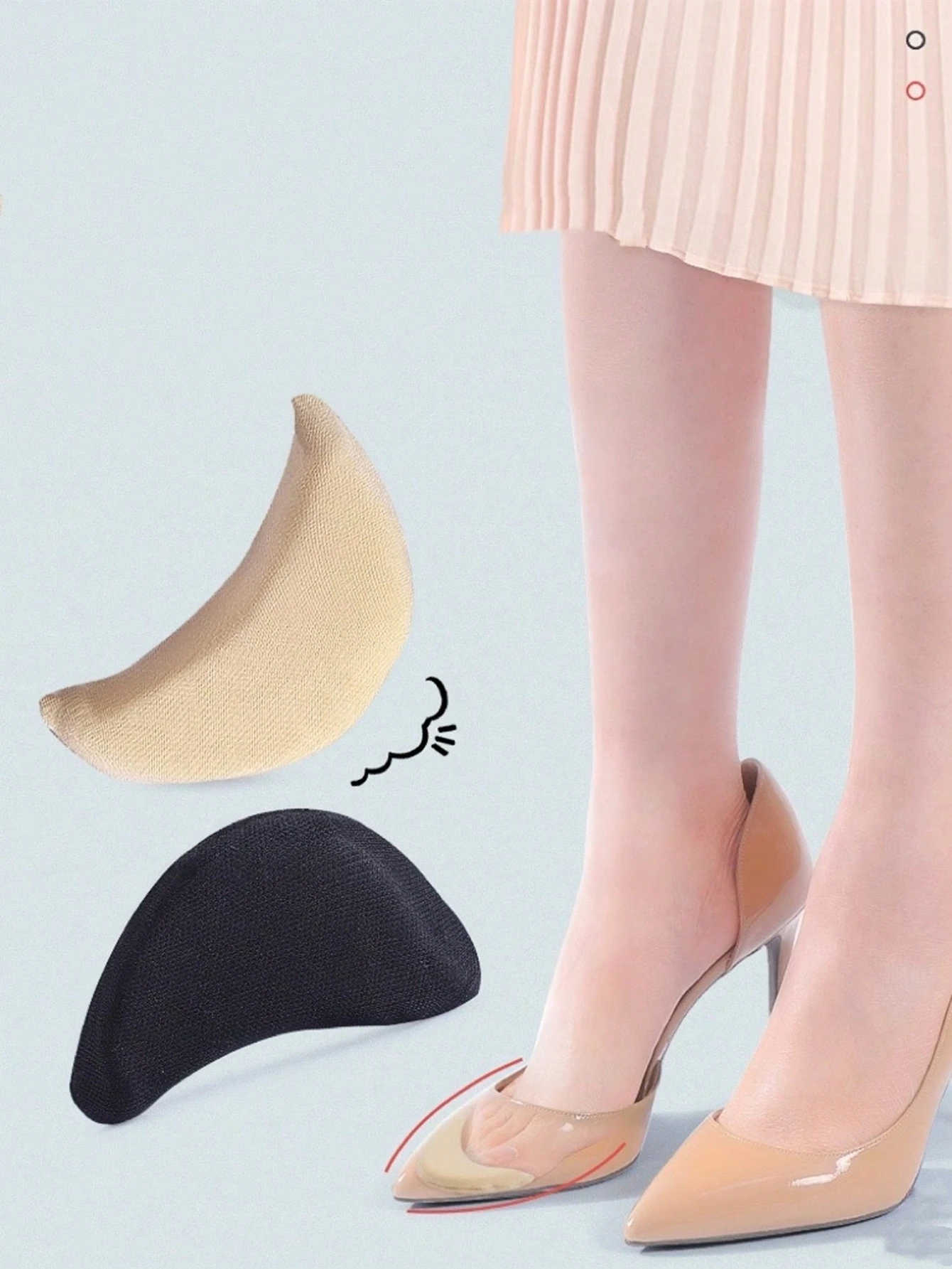 1 Pair Black Foam Toe Plugs, Shoe Protector Inserts To Convert Smaller ...