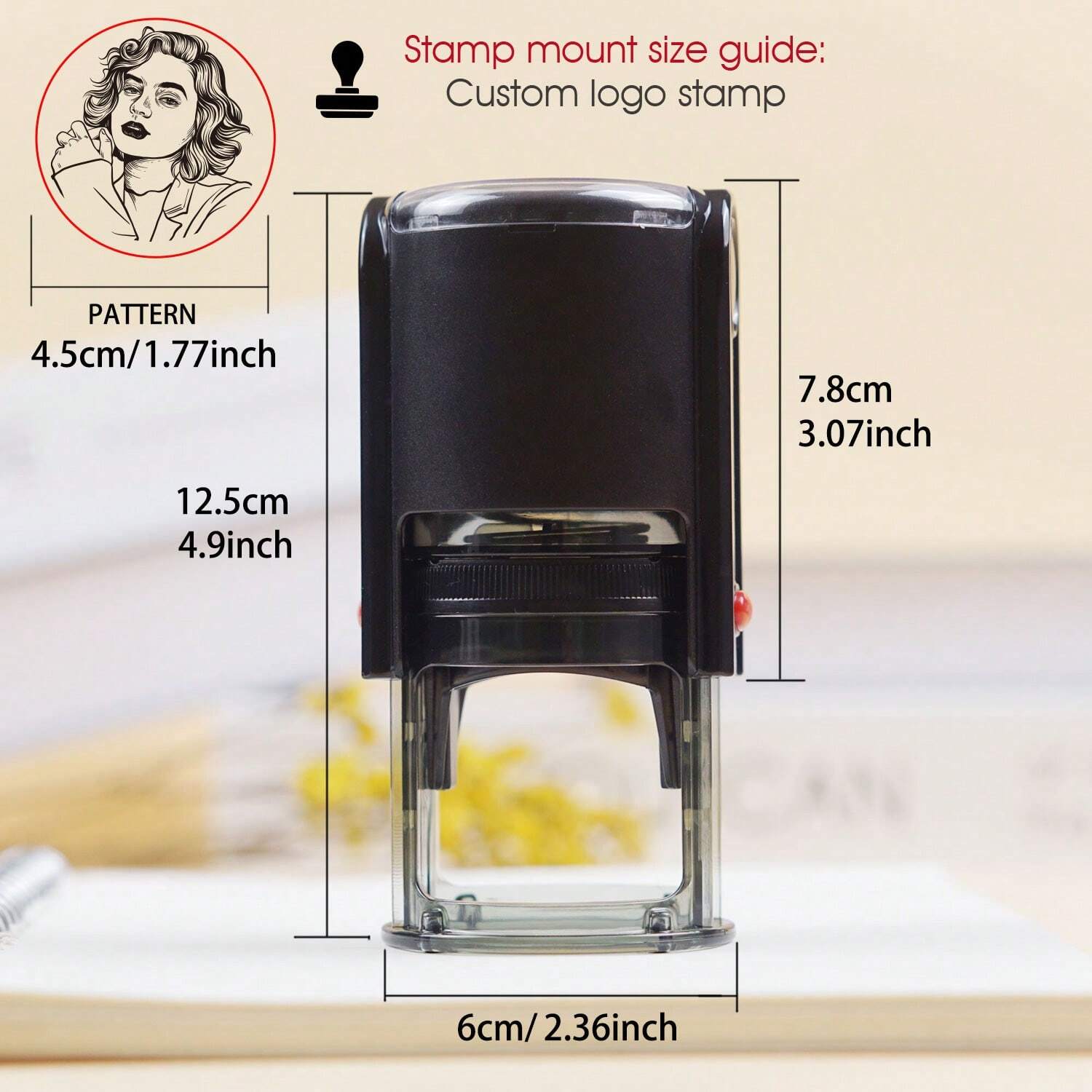 Custom Portrait Stamp From Photo, Face Stamp, Hand-Drawn Portrait Stamp ...