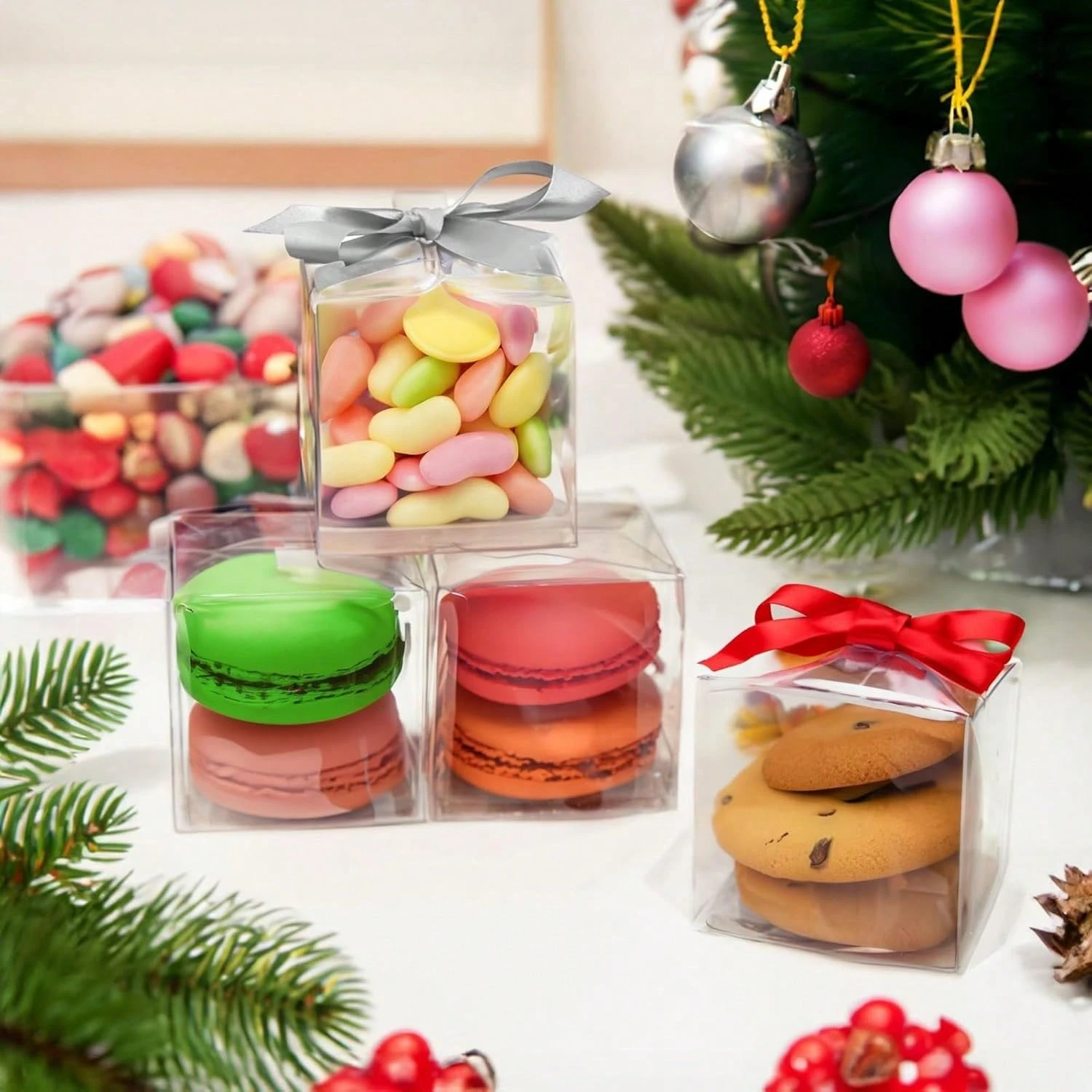 10 Pack Clear Plastic Party Favor Boxes 2x2x2 Inches , Transparent Cube ...