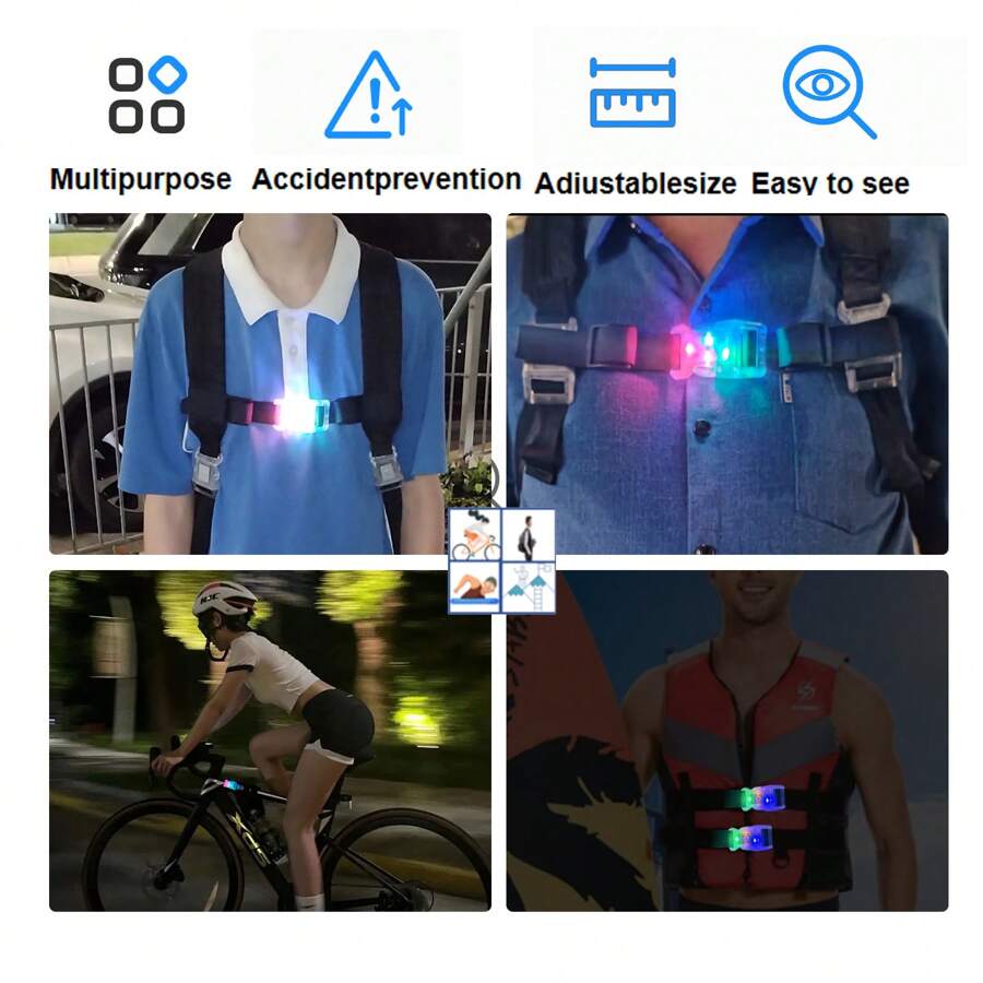 Light Up Backpack Chest Strap, LED Quick Release BuckleBackpack Chest ...