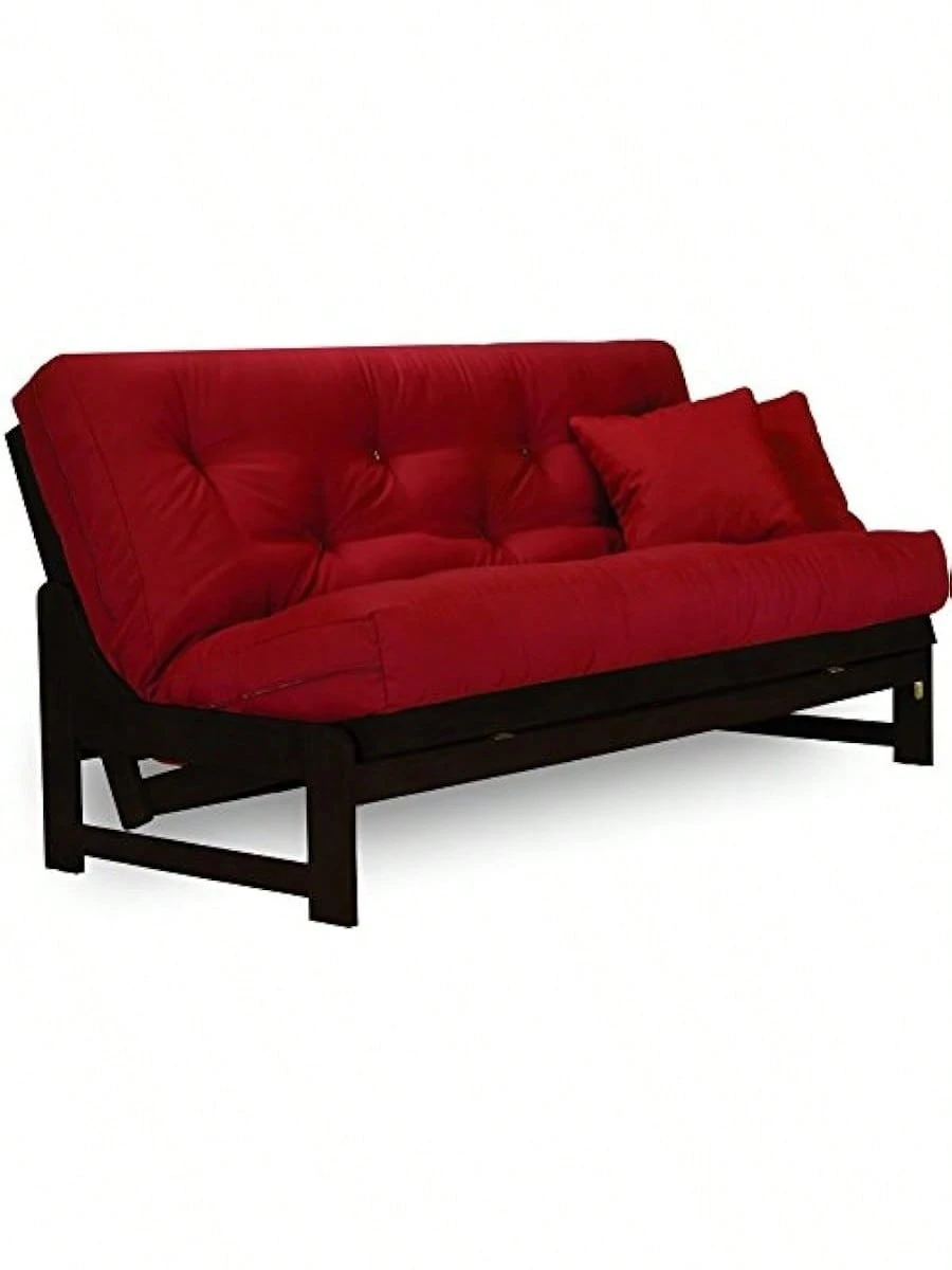 Dark Espresso Full Or Queen Size Armless Wood Futon Frame With Twill ...