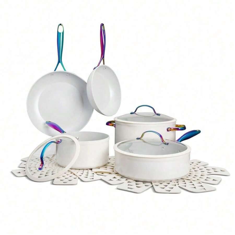 Thyme & Table Signature 12-Piece Cookware Set Non-Stick - Black & Gold ...