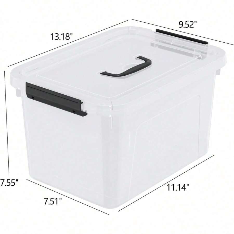 12 Quart Plastic Storage Bins With Lids, Plastic Storage Box With ...