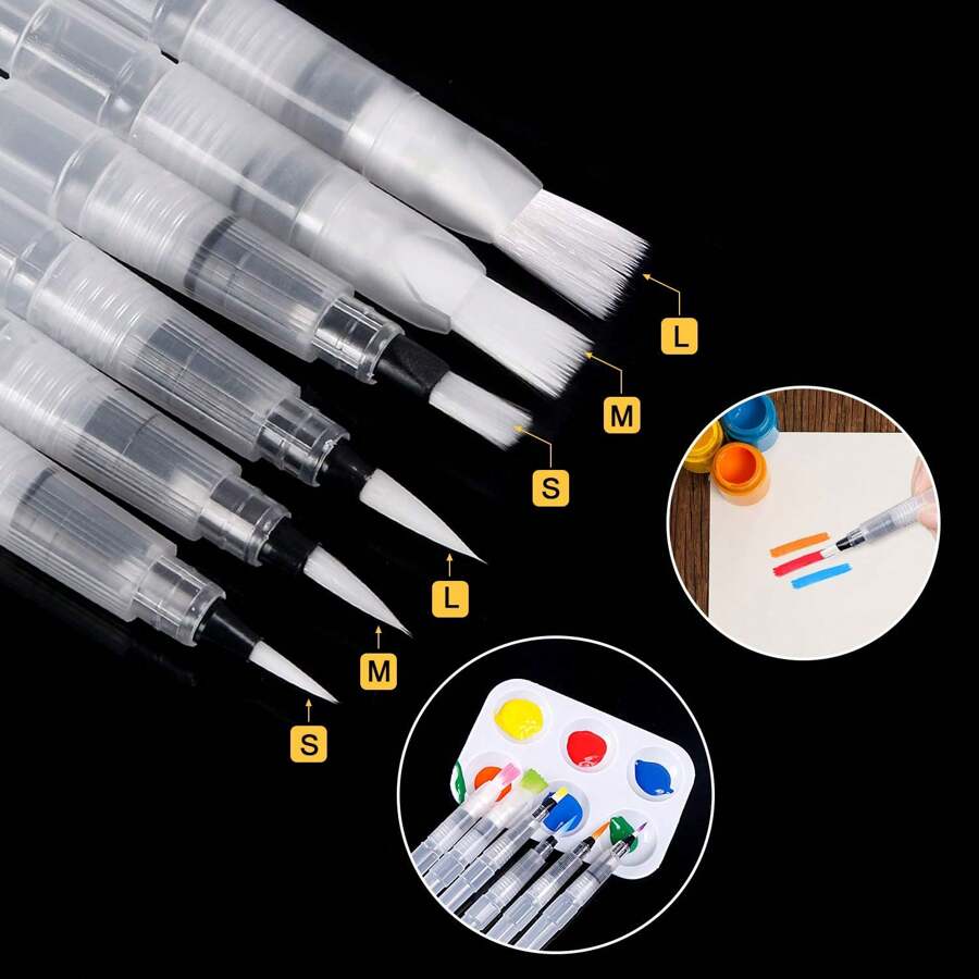 6/12 PCS,Watercolor Brush Pens, Water Brush Pens For Watercolor, Water ...