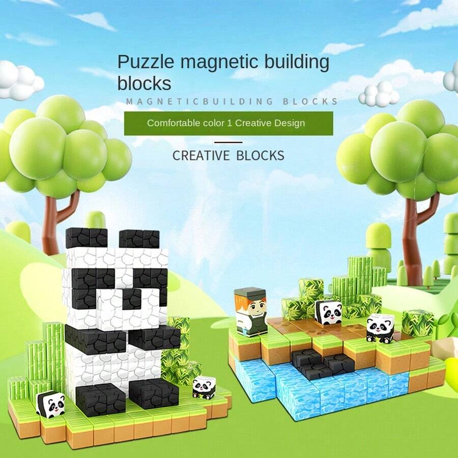 Children's Animal Themed Magnetic Building Blocks - Puzzle Plastic ...
