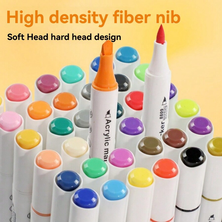 Stylo marqueur acrylique à double tête, 18/24/36 couleurs. Stylo de ...