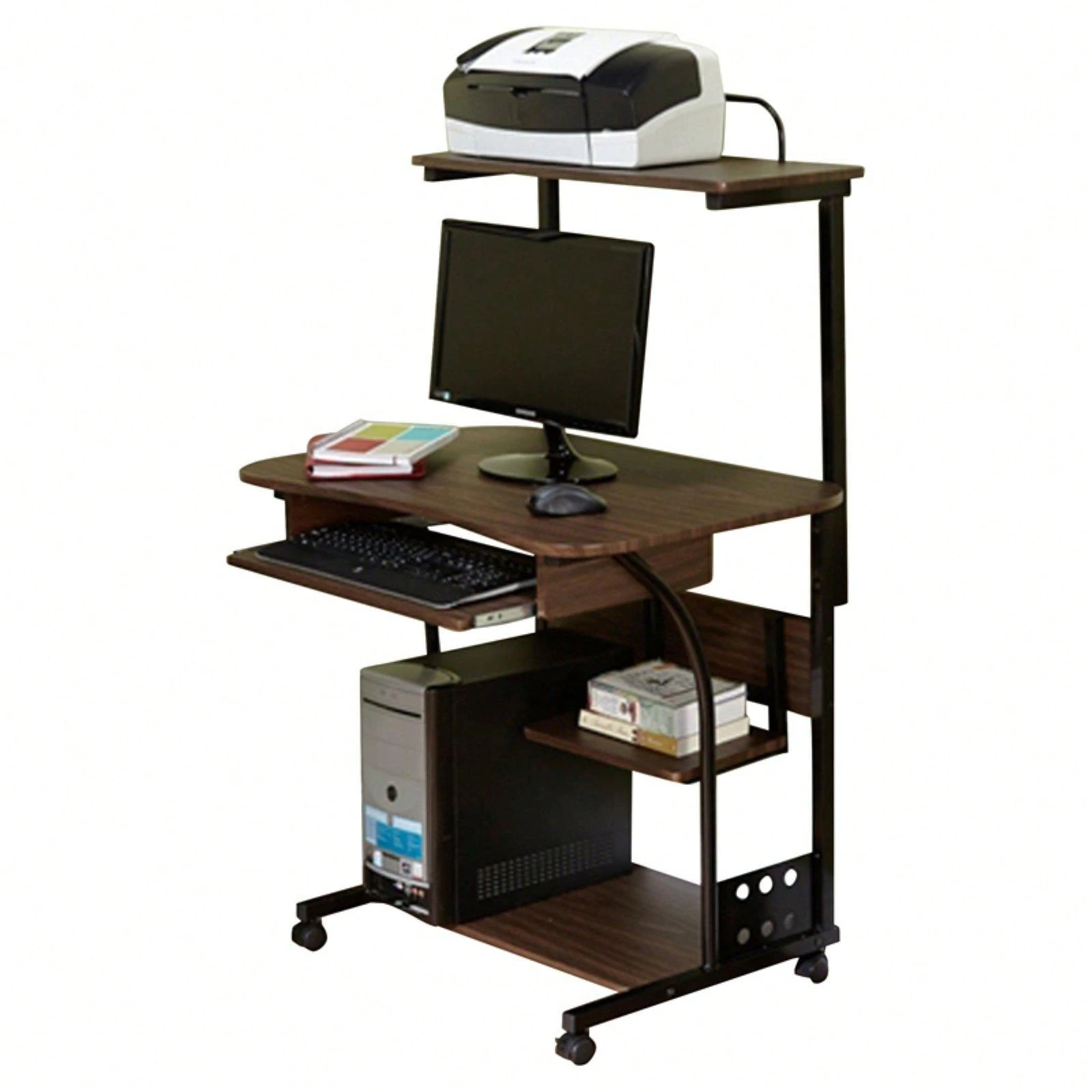 Mobile Computer Tower With Shelf, Multiple Finishes | SHEIN USA