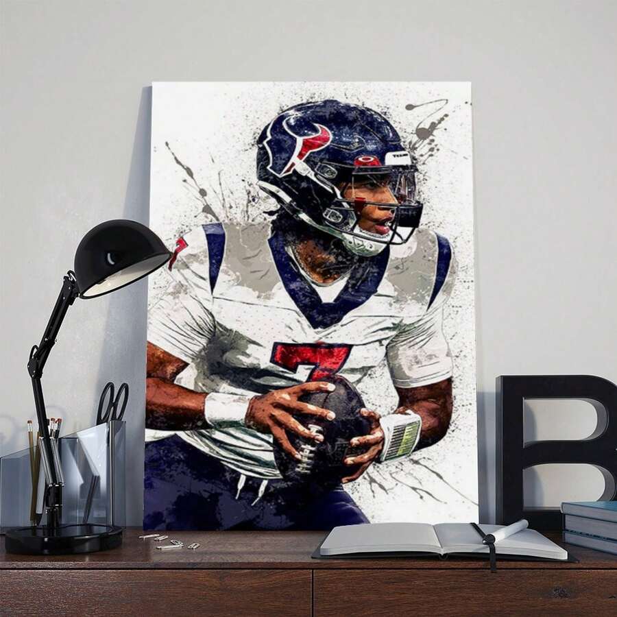 CJ Stroud Poster 2 Football Canvas Poster Wall Art Bedroom Decor Living ...