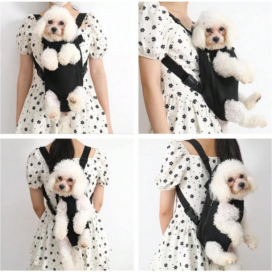 Pet Carrier Backpack, Hands-Free Adjustable Dog Front Carrier Legs Out ...