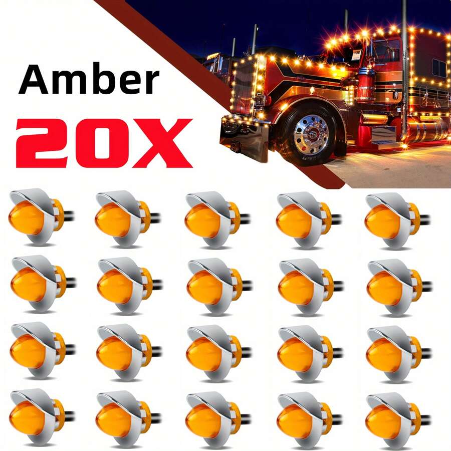 20PCS Side Marker Car Lights Front Rear Indicators Light For Truck Bus ...