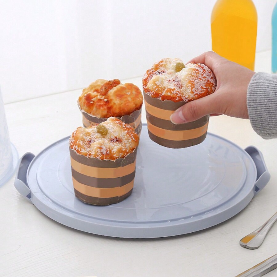 Plastic Cake Box Round Cake Storage Carrier Container Lockable Lid Cake ...