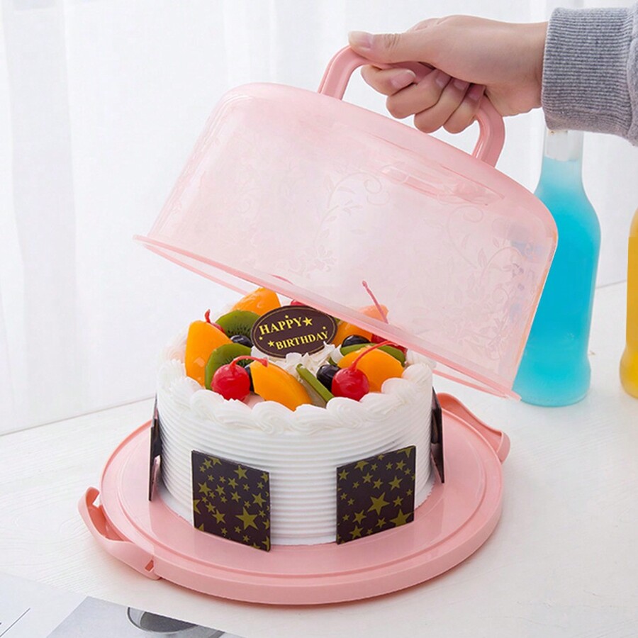 Plastic Cake Box Round Cake Storage Carrier Container Lockable Lid Cake Storage Container Round ...