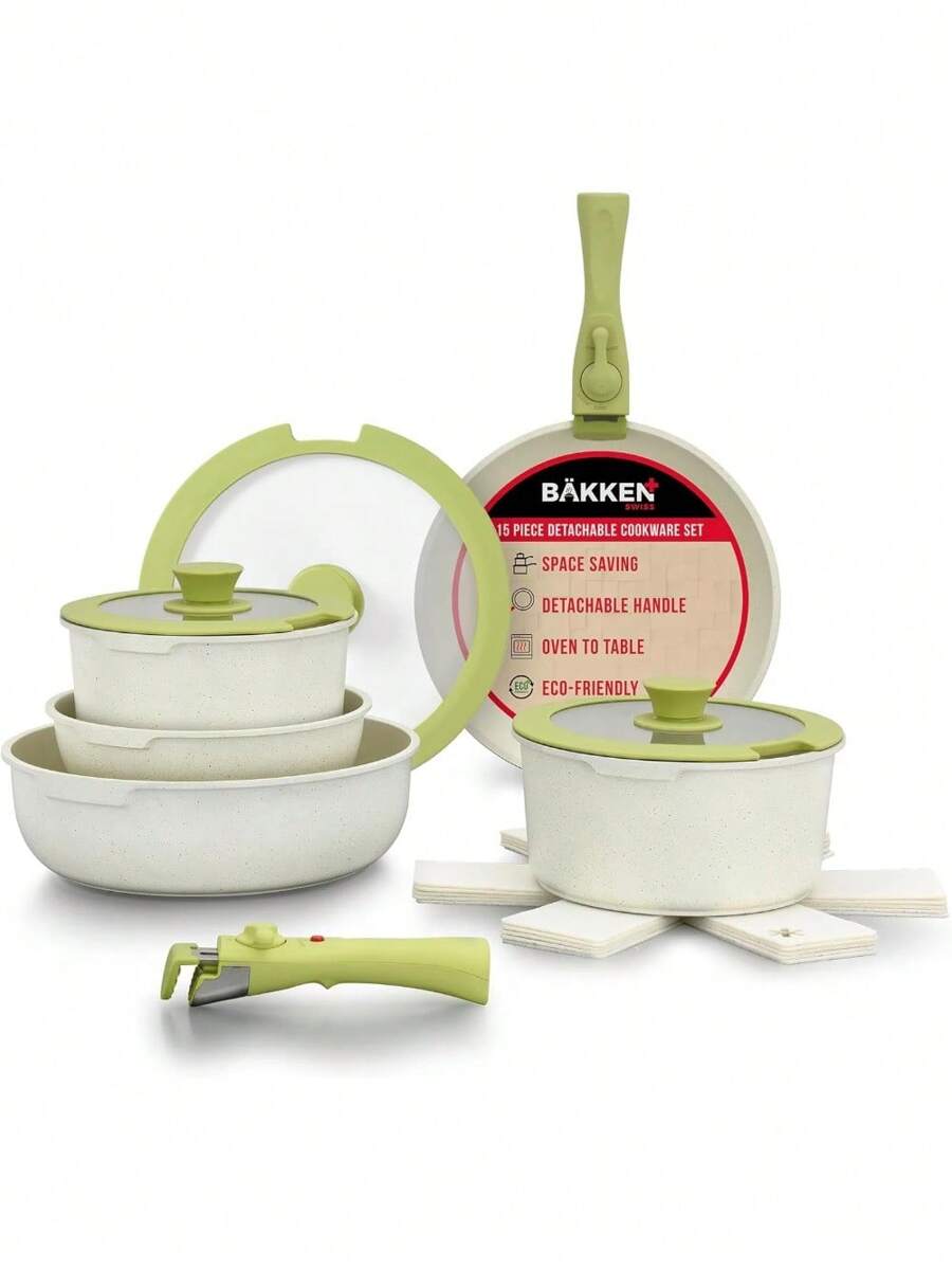 15 Piece Nonstick Granite Cookware Set | SHEIN USA