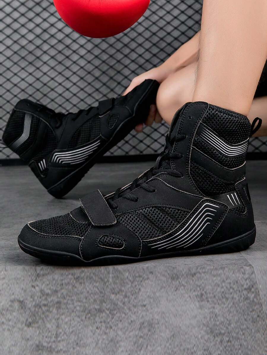 TACHUAN Professional Wrestling Shoes, Unisex High-Top Boxing Shoes ...