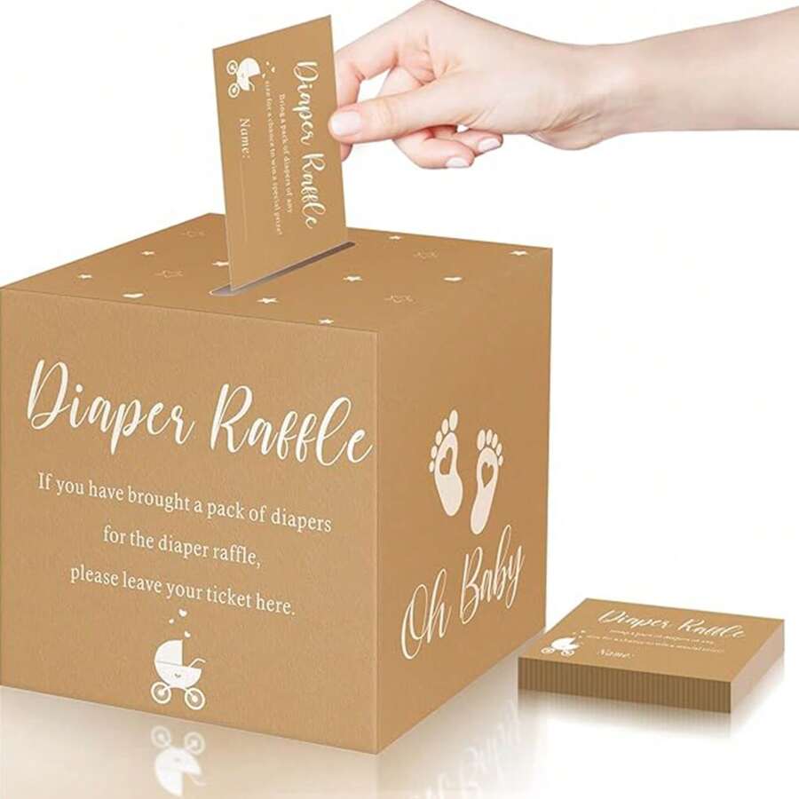 51pcs, Diaper Raffle Cards With Box For Game Invitations Diaper Raffle ...
