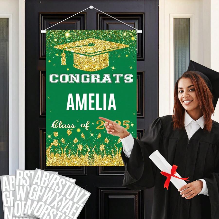 Graduation Party Decorations Personalized Name With Alphabet Stickers ...