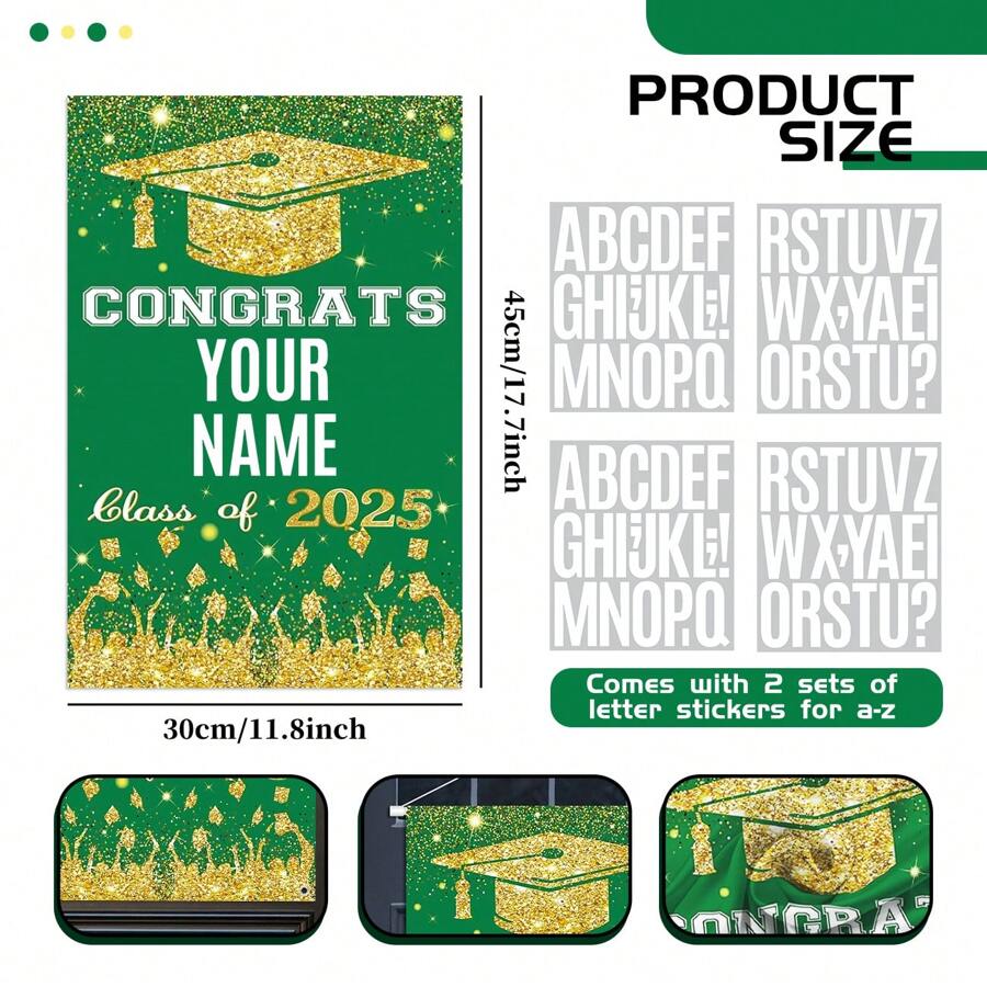 Graduation Party Decorations Personalized Name With Alphabet Stickers ...