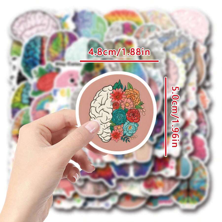 63PCS Color Brain Stickers Vinyl Stickers Scrapbook, Journaling, Laptop ...