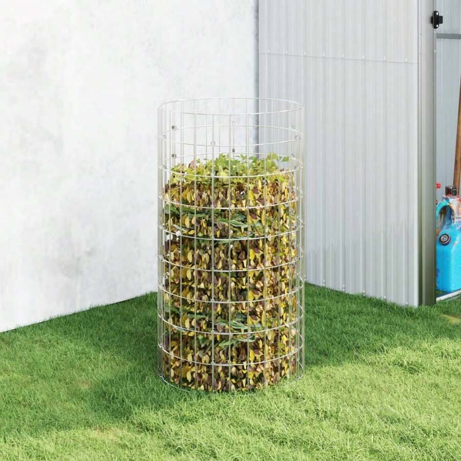 Garden Composter 500 Cm Durable Galvanized Steel Outdoor Waste Bin ...