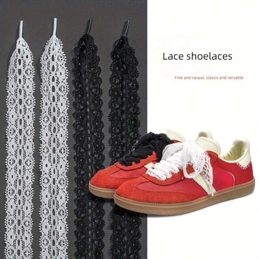 1 Pair Elegant Polyester Lace Shoelaces, Soft And Light, Hand Washable ...