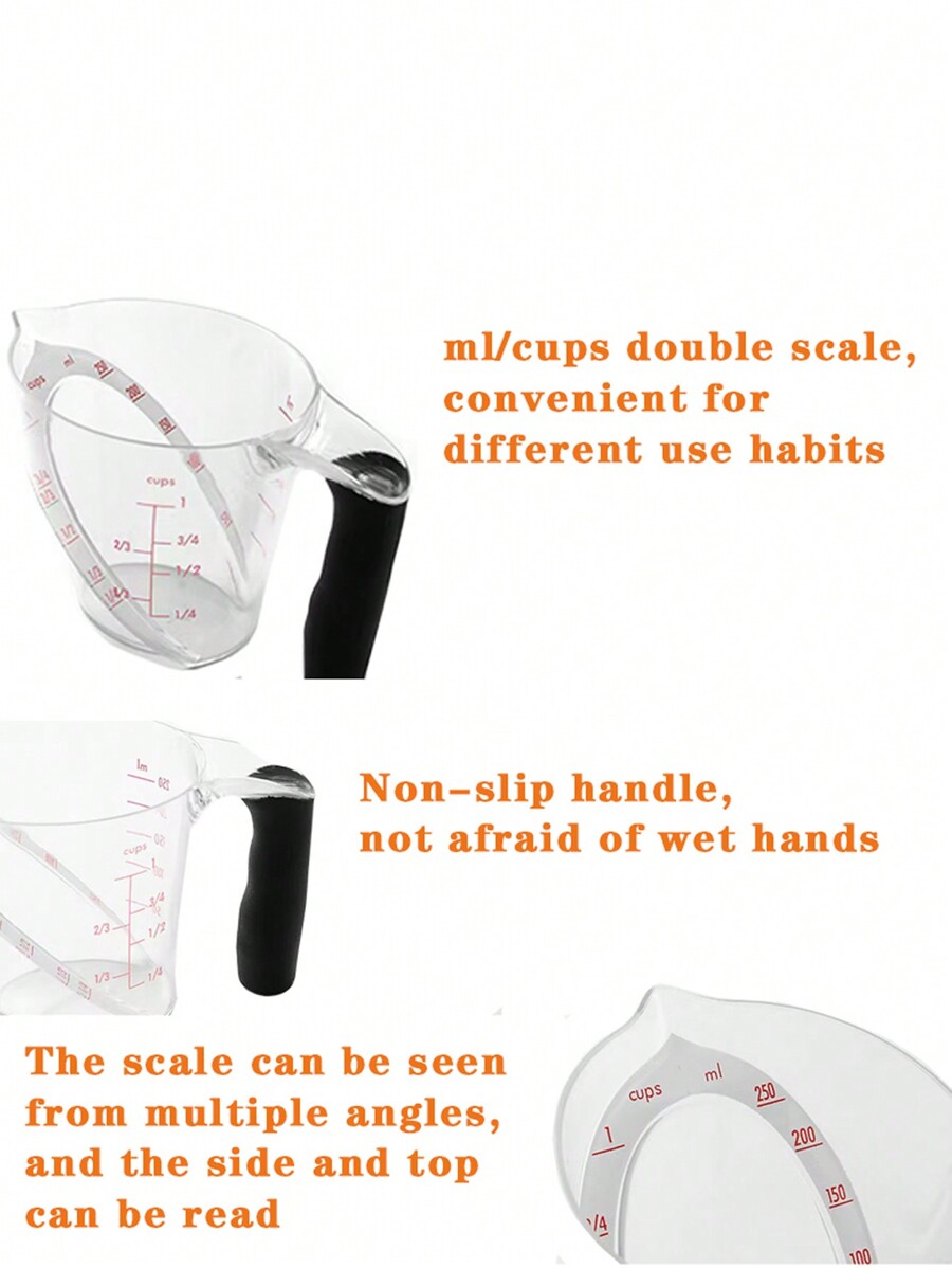 1pc Multi-Angle Clear Measuring Cup With Markings, Household Baking ...