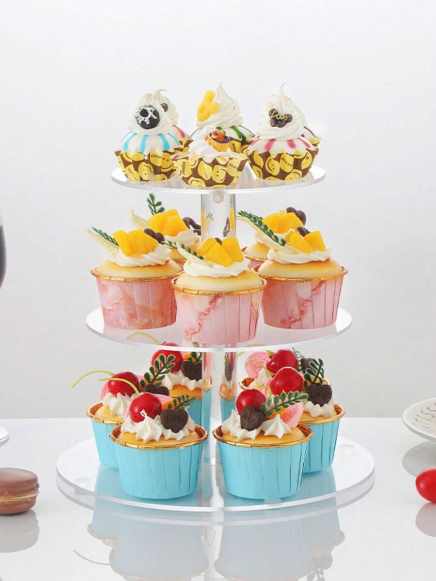 Round Acrylic Dessert Cupcake Stand, Multilayer Cake Display Rack For ...
