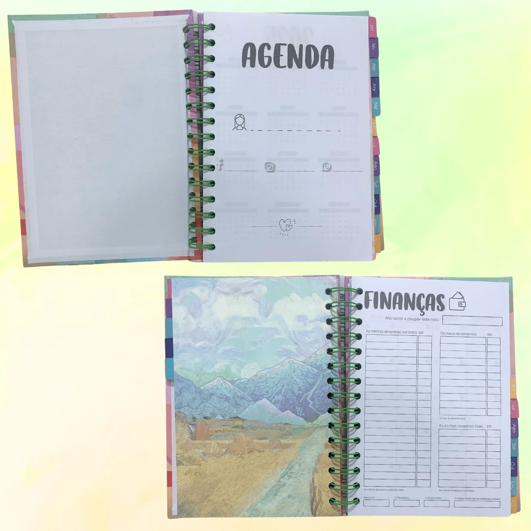 Agenda Diária Com Capa Dura Espiral Design Estampada 2025 Organizadora ...