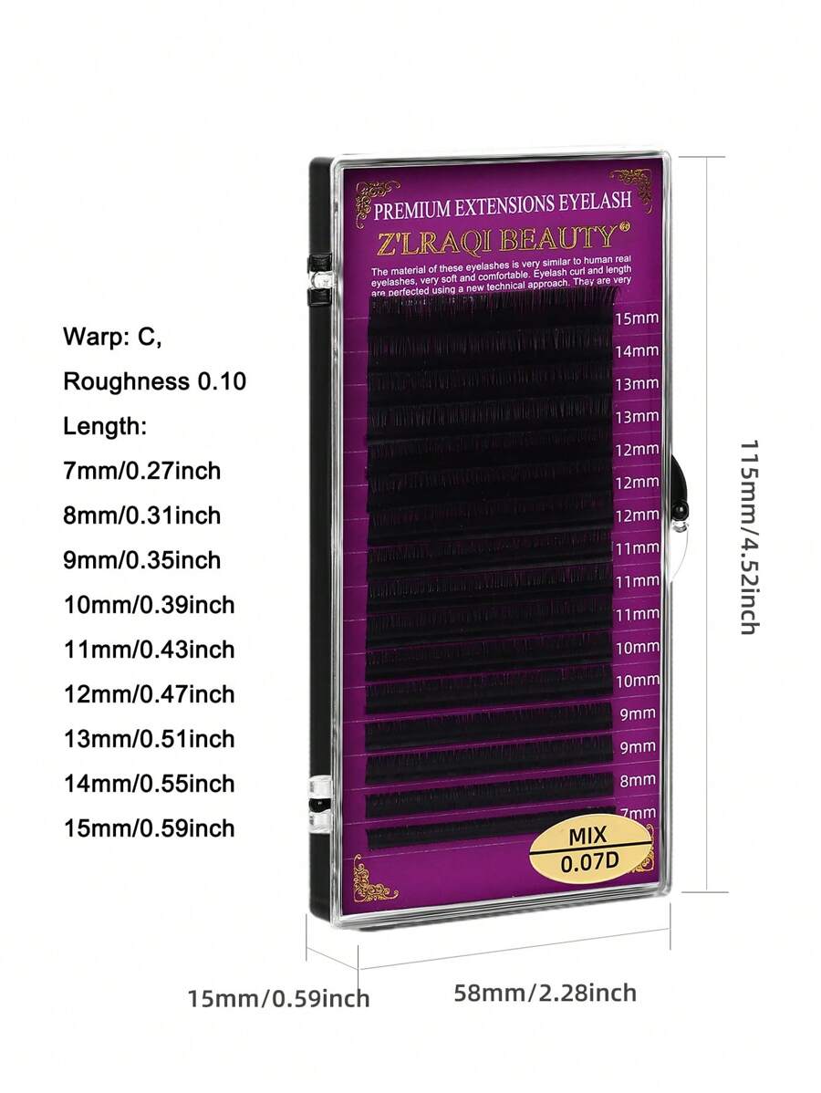 16-Pairs Natural-Looking Soft Silk C-Curl Eyelash Extensions, Densely ...