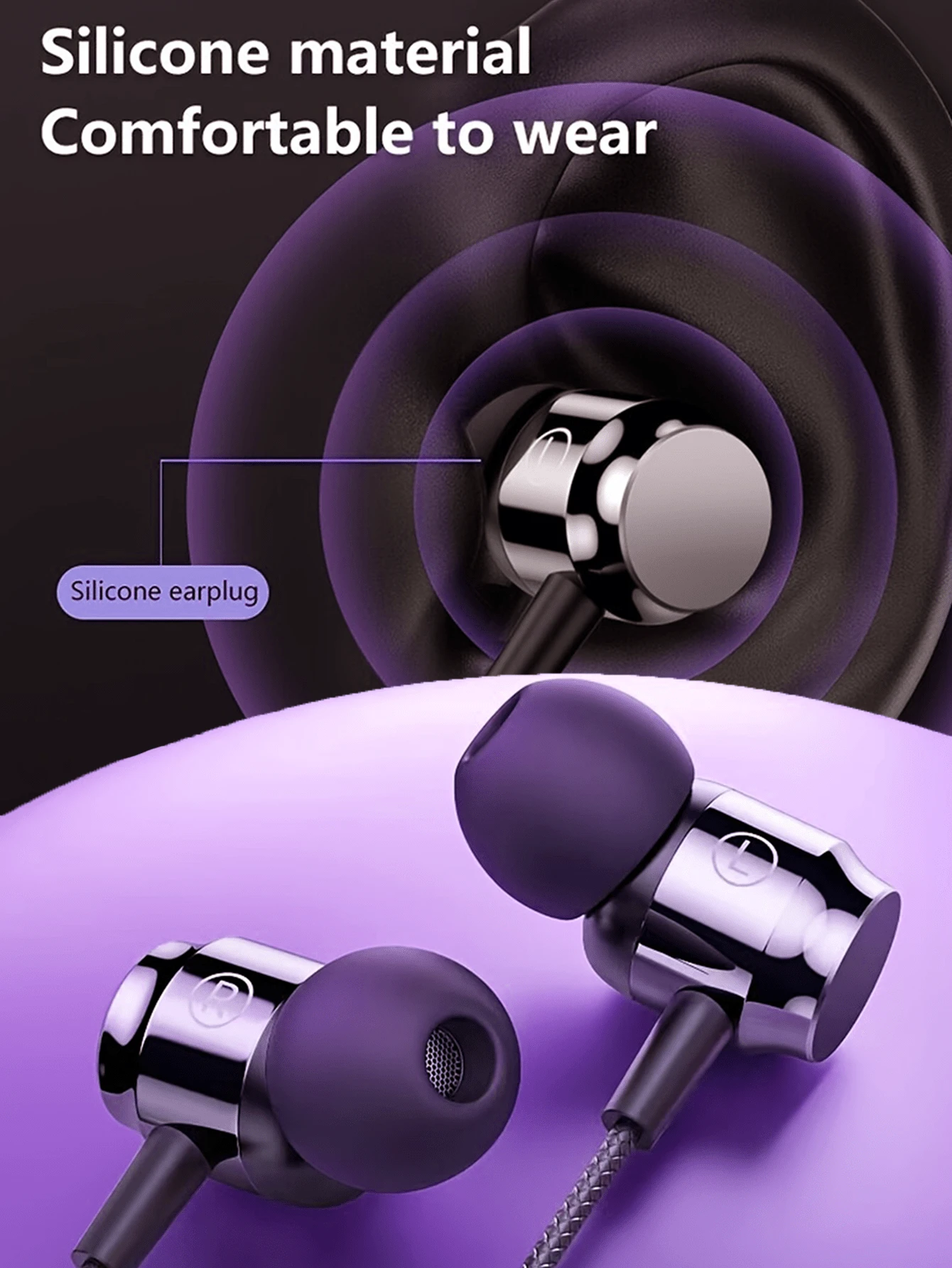 Audio 3.5mm Earbuds, Round Plug Earphones, 3.5mm Jack Headphones, HiFi Stereo In Ear Wired ...