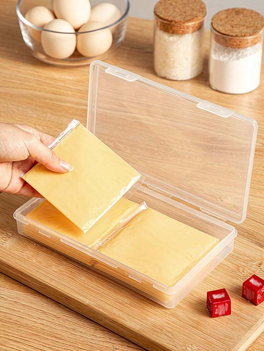 1pc Clear Cheese Storage Box 1pc Clear Cheese Storage Box, Transparent ...