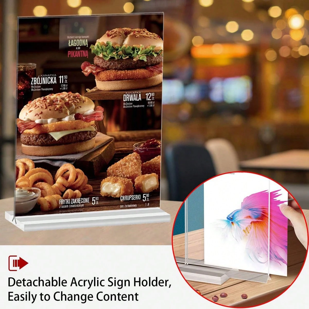 Acrylic Sign Stand Transparent Display Table Sign Stand, Double-Sided T ...