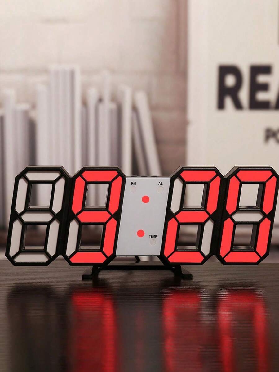 3D Numerical LED Wall Clock, Creative Digital Alarm Clock, Living Room ...