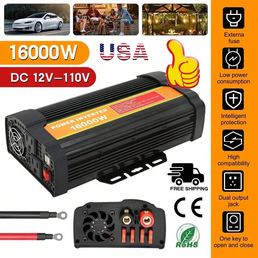 Giant 12V 800-Watt Continuous 3000-Watt Surge Power Inverter For Car ...