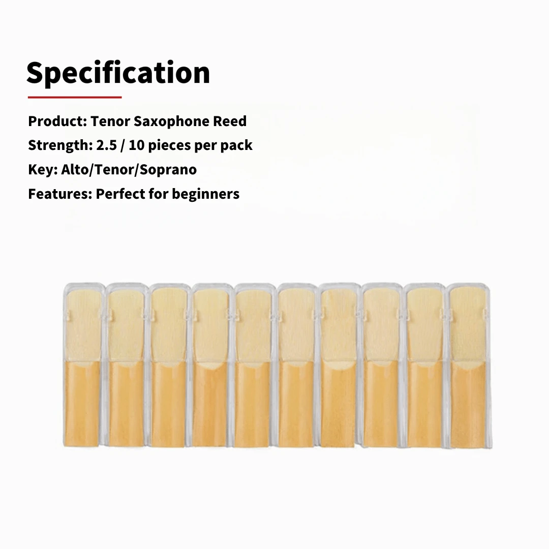 2.5 Strength Alto Saxophone Reeds, 10 Pack - French Cut, Medium ...