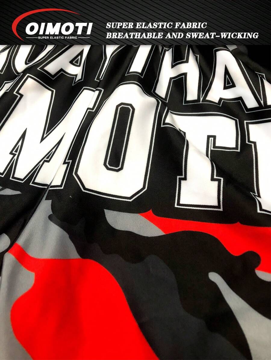 Camouflage Print Loose Fit Boxing Shorts, Men Fitness Running Boxing ...