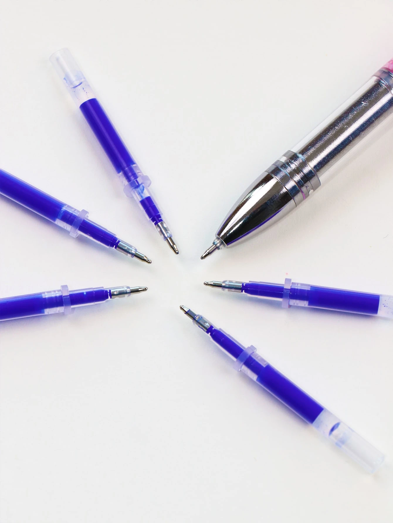 Stylos effaçables pailletés de style INS, stylo signature bleu avec 10 ...