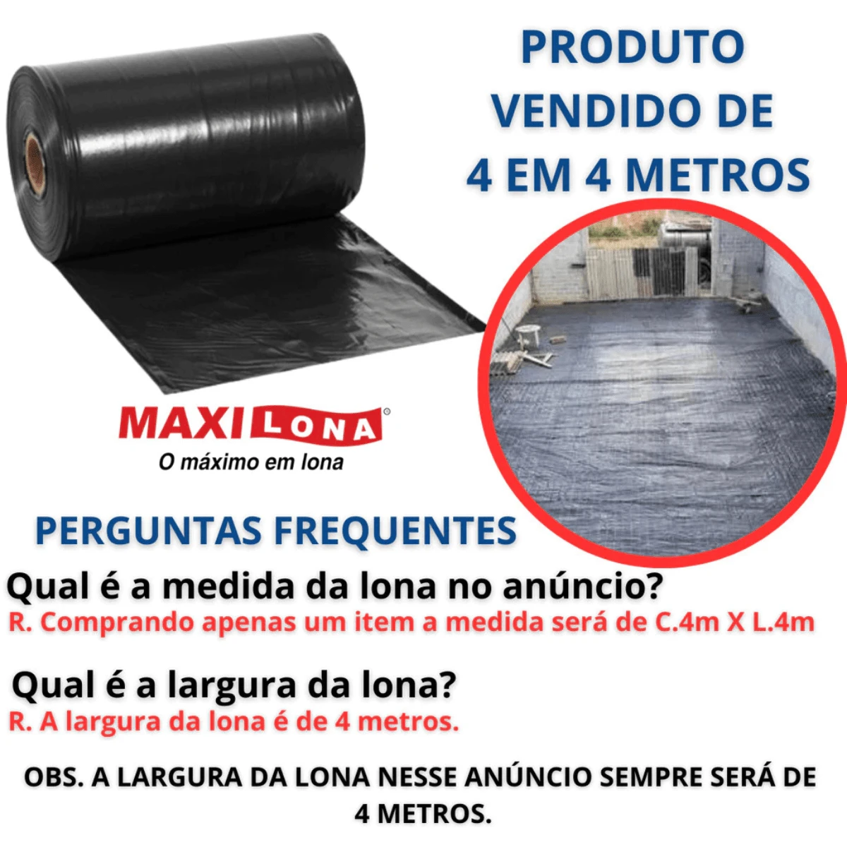 Black Plastic Canvas 4mx4m General Use 4 Meters Length By 4 Meters ...