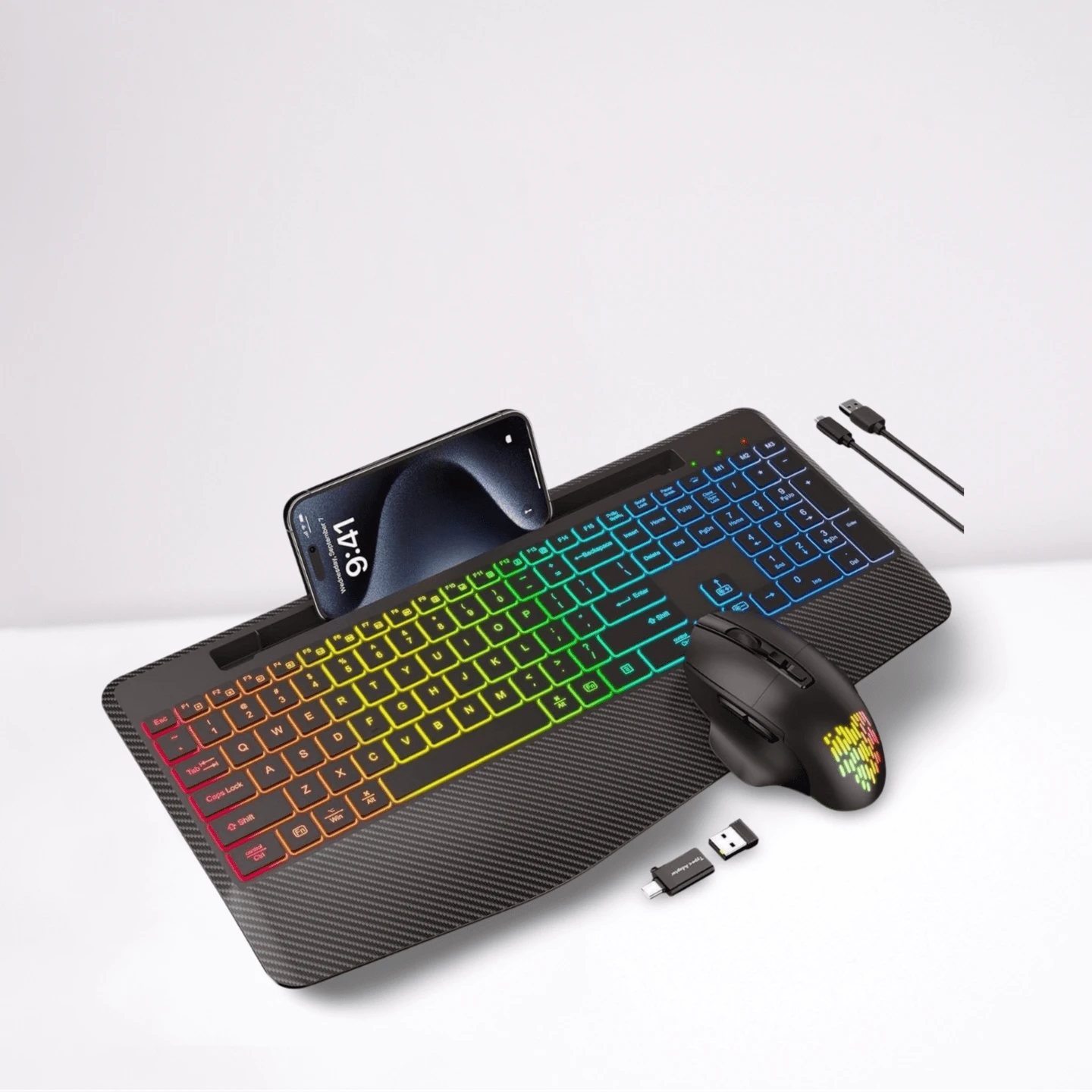 Ergonomic Wireless Keyboard And Mouse Combo With Backlit Keys, Wrist ...