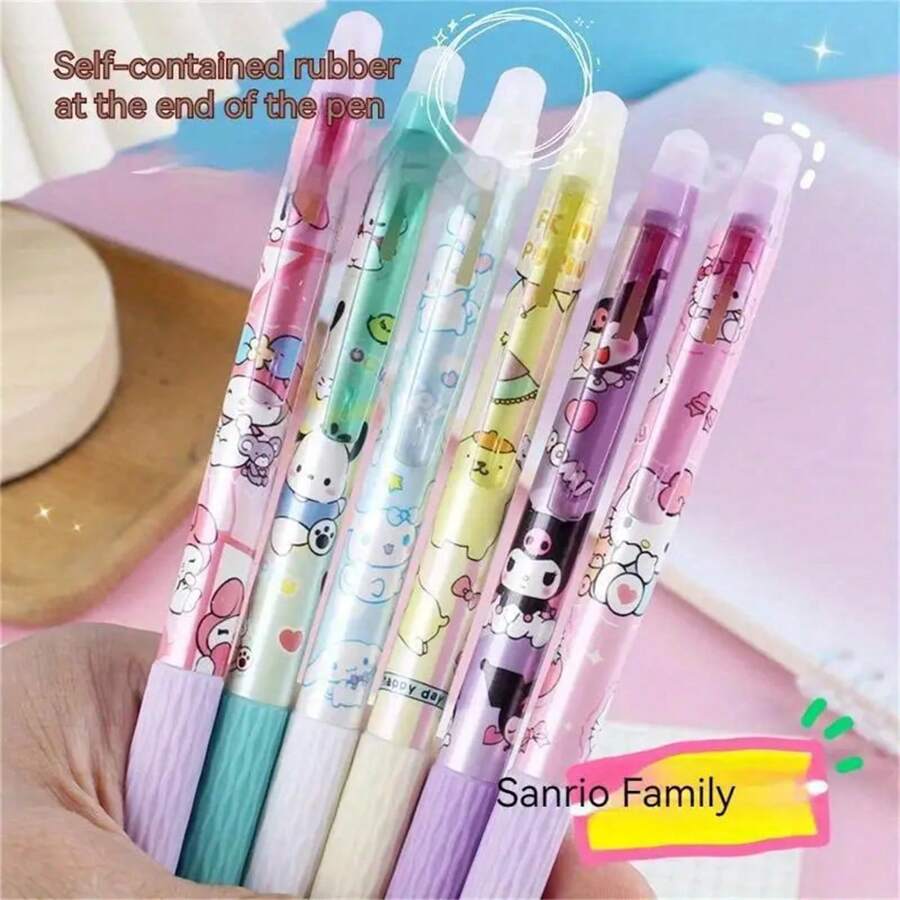 Sanrio Sanrio Erasable Gel Pens, 6 Pack - 0.5mm Blue Ink, Quick-Dry ...