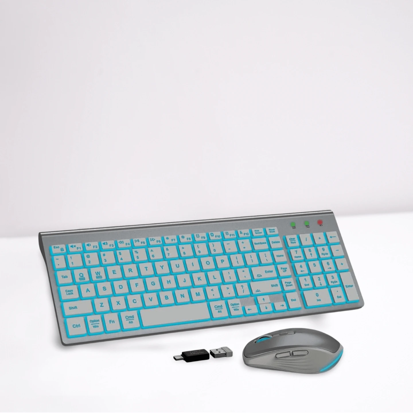 Wireless Keyboard And Mouse Combo Backlit Compact Quiet Keyboard With ...