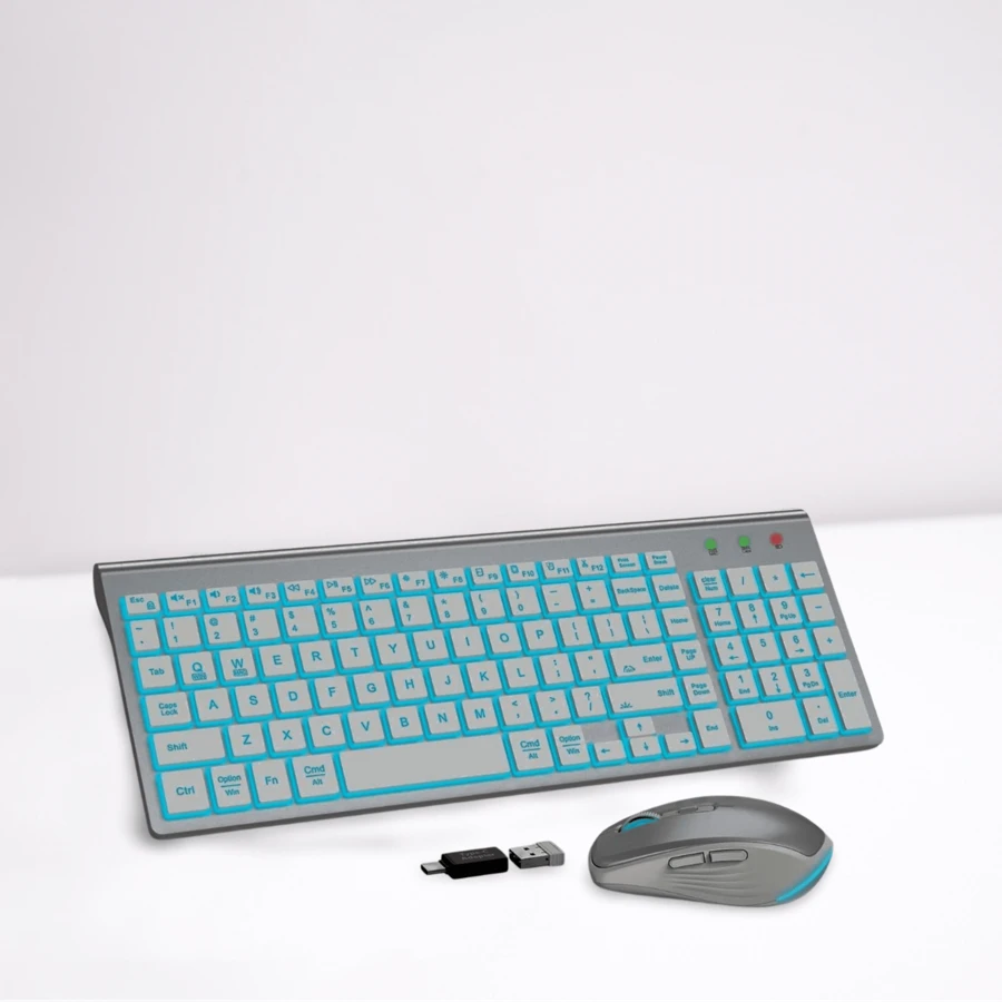 Wireless Keyboard And Mouse Combo Backlit Compact Quiet Keyboard With ...