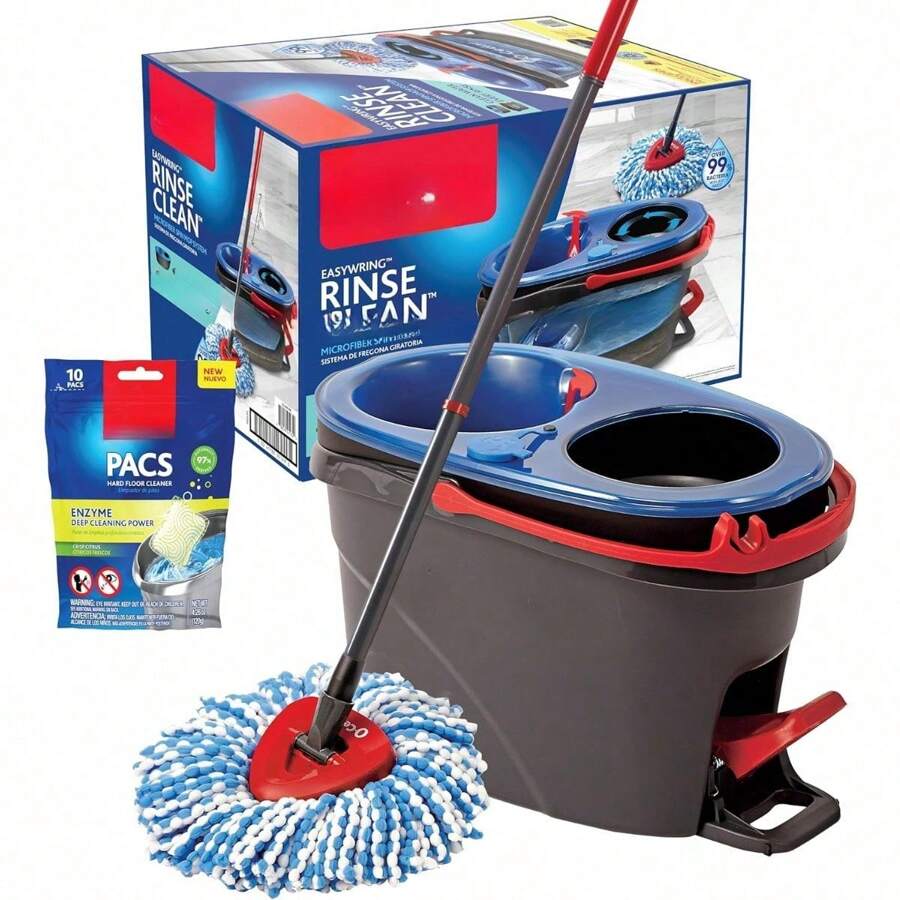 EasyWring RinseClean Microfiber Spin Mop & Bucket Floor Cleaning System ... EasyWring RinseClean Microfiber Spin Mop & Bucket Floor Cleaning System ...