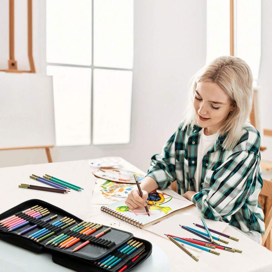 SJ STAR-JOY 120-Farben Buntstift-Set im Reißverschlussetui, hochwertige Farbstifte mit weichem ...