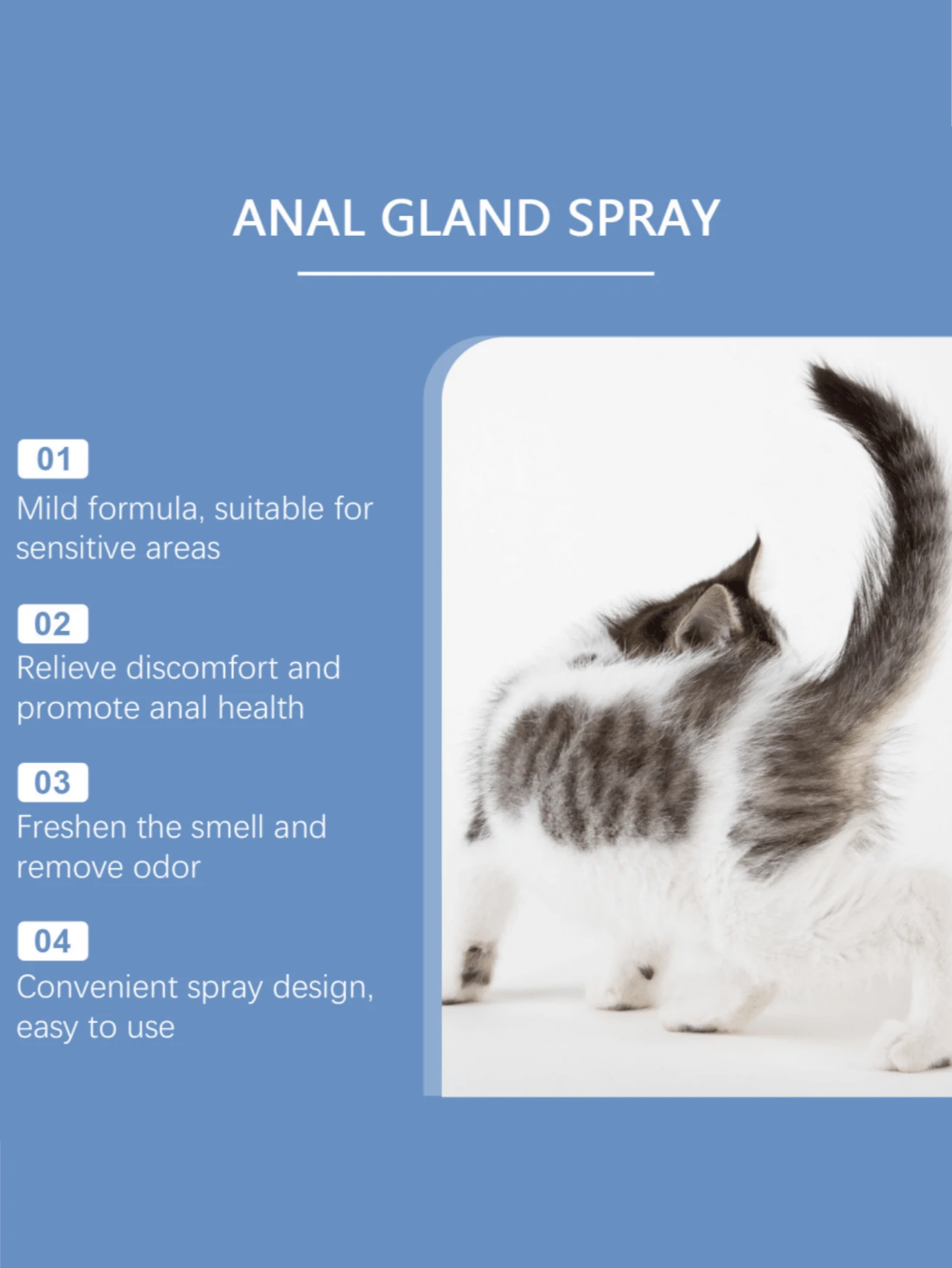 Cat Gland Odor Removal Spray, Fresh Deodorizing Cleansing Spray For ...
