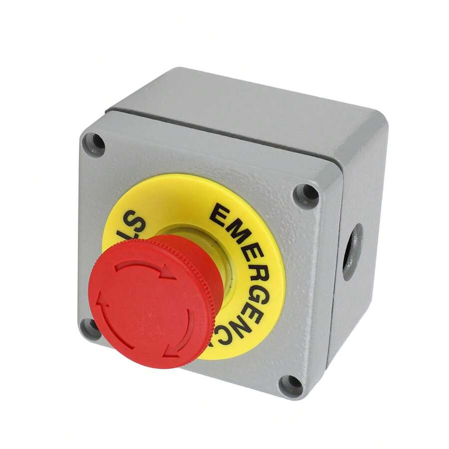 Switch Box 1 Button Emergency Stop Control Operation Box IP66 Dustproof Waterproof ...