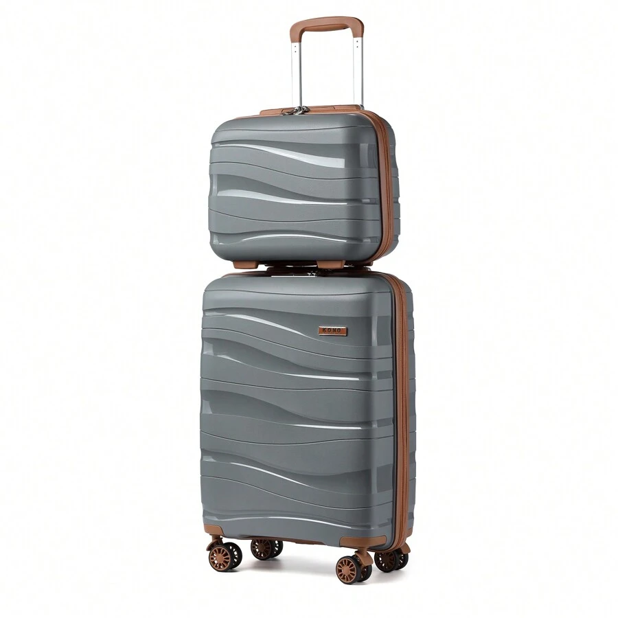 KONO Set de Valises 14/20 Pouces en Polypropylène Léger avec Serrure TSA et Trousse de Toilette ...